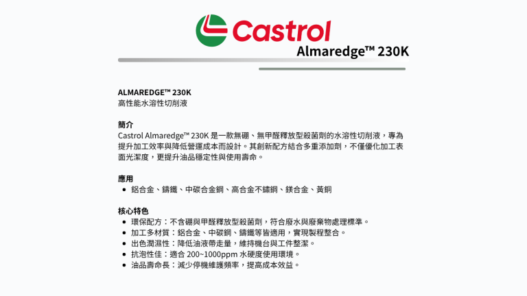 Almaredge 230K – castrol 錸恩企業