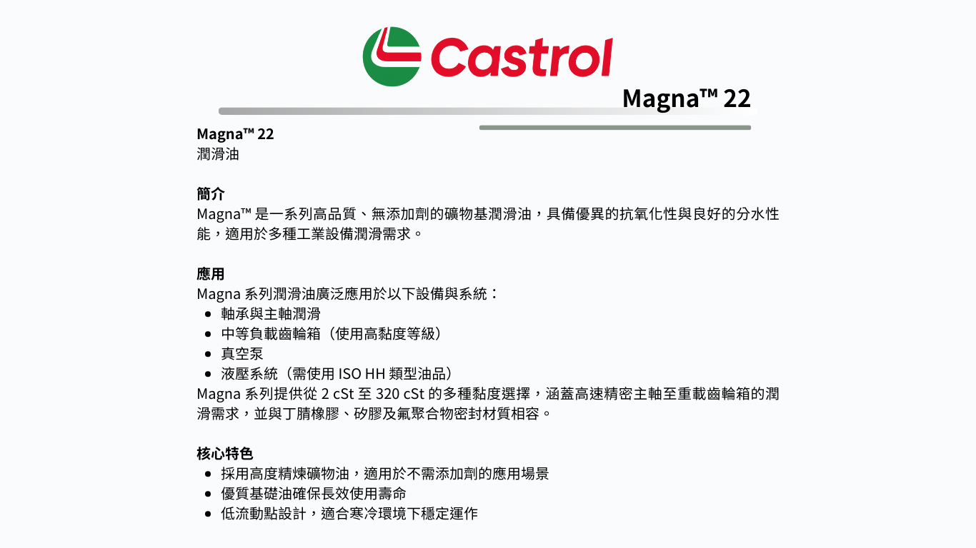 Magna™ 22 – castrol 錸恩企業